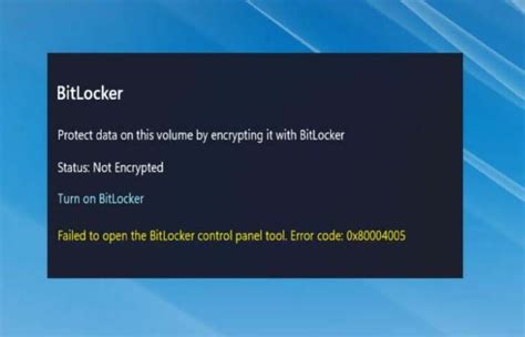 Hướng Dẫn Sửa Lỗi Failed To Open Bitlocker Control Panel Tool Trên Windows 11