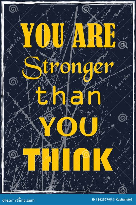 You Are Stronger Than You Think Motivational Quote Stock Vector