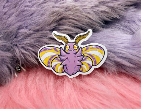 Non Binary And Transgender Flag Moth Pride Stickers 5cm Etsy
