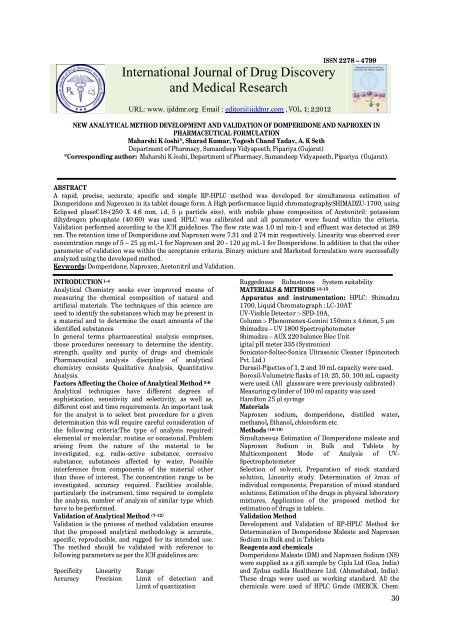 New Analytical Method Development And Validation Of Domperidone