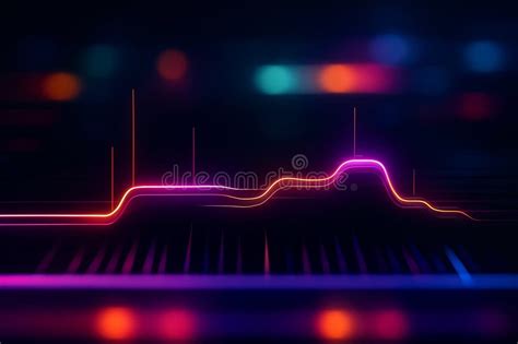 Ai Generated A Sci Fi Abstract Waveform Of Glowing Pink And Orange Energy Line On A Dark Digital