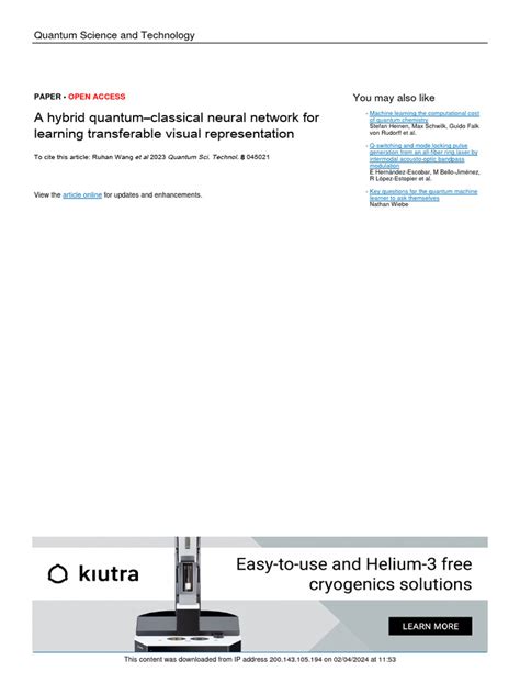 A Hybrid Quantum Classical Neural Network For Learning Transferable Visual Representation Pdf