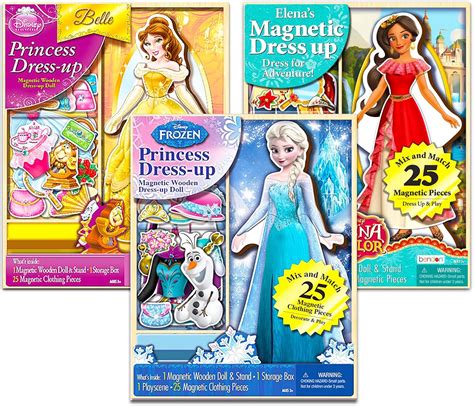 Buy Disney Princess Magnetic Dress Up Doll Playsets For Girls Dress Up Doll Bundle With Wooden