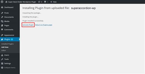 Wordpress Installation Super Responsive Accordion