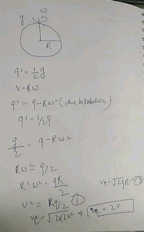 A Spherical Uniform Planet Is Rotating About Its Axis The Velocity Of