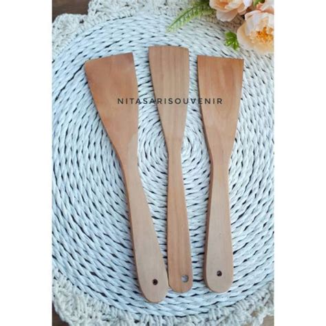 Jual Spatula Kayu Solet Kayu Putih Pendek Shopee Indonesia