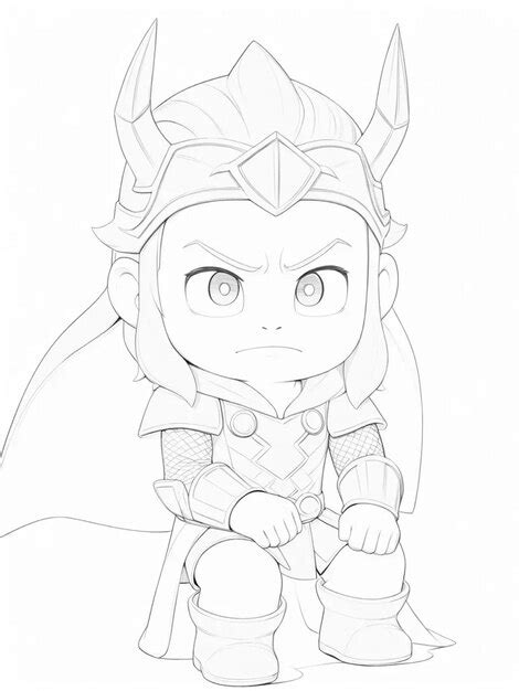 A 3d Illustration Cute Thor Cartoon Illustration Premium Ai Generated Image