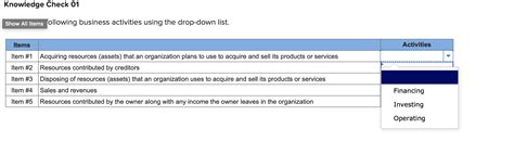 Solved Knowledge Check 01 Show All Items Following Business