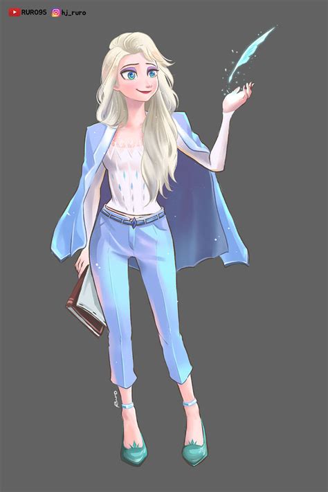 Elsa Wears Suit Frozen Fan Art By Ruro95 On Deviantart
