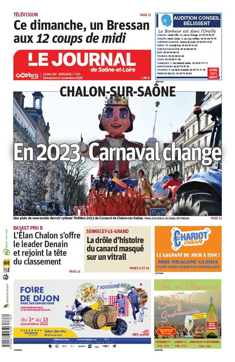 Le Journal De Saône Et Loire N°20221106 Du 06 Novembre 2022 à