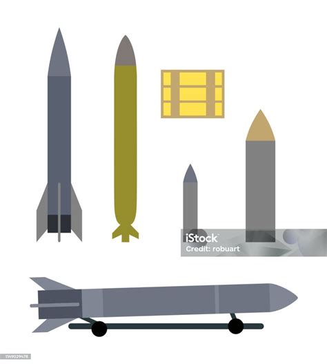 Types De Munitions Militaires Disolement Sur Le Blanc Vecteurs Libres