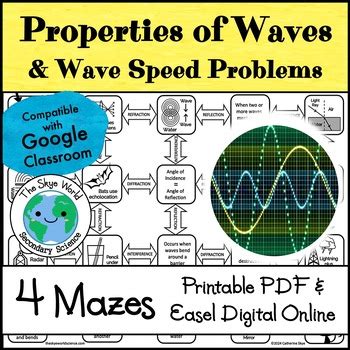 Properties Of Waves Wave Speed Problems Maze Activities With 4
