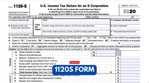 1120s Form 2025 2026