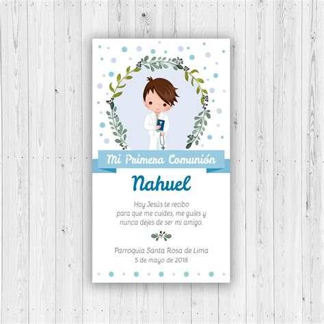 Invitaciones para Primera Comunión de niño originales para editar