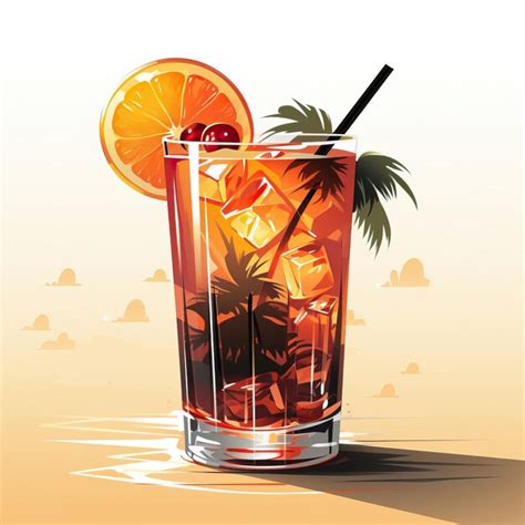 Premium Vector Minimal Vector Cocktail Vector On White Background