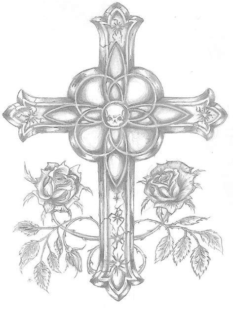 Pencil Drawings Of Roses And Crosses Pencildrawing2019