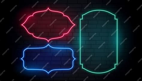 Free Vector Vintage Style Classic Neon Frames Set