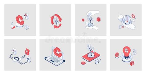Ecology Concept Of Isometric Icons In 3d Isometry Design For Web Stock