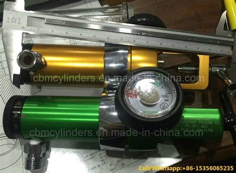 Cga870 Pin Index O2 Regulator 6 Golden Color 0 15 LPM Brass
