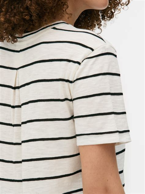 Womens Multi Textured Stripe Short Sleeve Top Primark