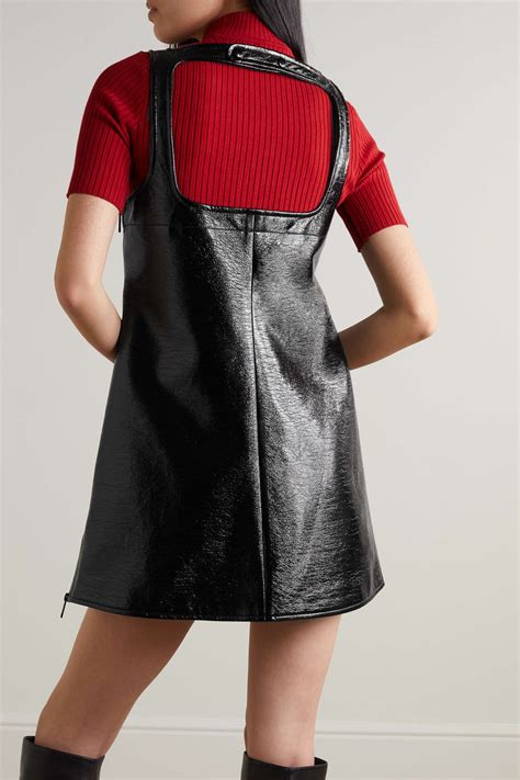 CourrÈges Open Back Coated Cotton Blend Mini Dress Net A Porter