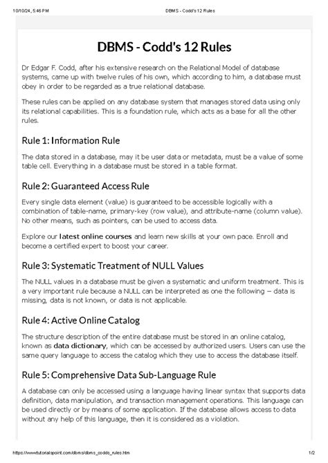 dbms codd s 12 rules fafea dbms codd s 12 rules dr edgar f