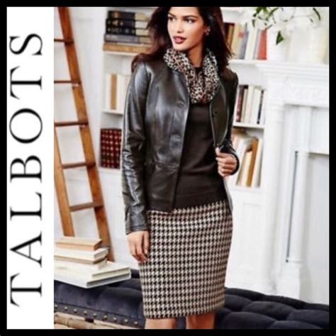 NWOT Talbots Houndstooth Pencil Skirt In 2024 Houndstooth Pencil