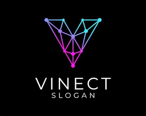Premium Vector Letter V Initials Dot Connection Technology Digital Molecular Mesh Futuristic