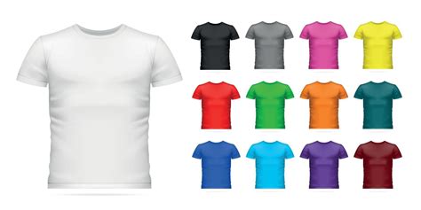 Realistic T Shirt Mockup Color Icon Set 12680374 Vector Art At Vecteezy