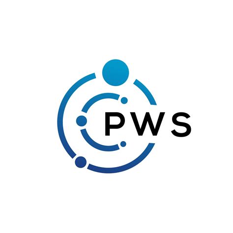 PWS Letter Technology Logo Design On White Background PWS Creative