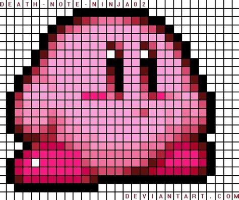 Kirby Sprite Grid Pixel Art Grid Pixel Art Graph Paper Drawings
