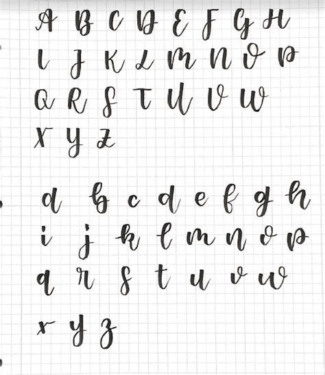 Calligraphy Alphabet Lettering Guide Brush Lettering Alphabet Hand