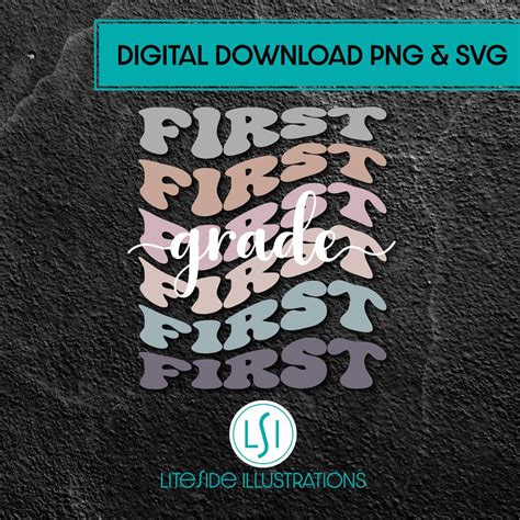 First Grade Design Png Svg Etsy