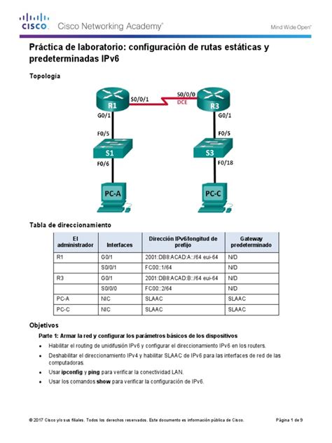 2 2 4 5 lab configuring ipv6 static and default routes pdf yo pv6 enrutador computación