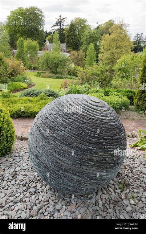 Spherical Stacked Slate Globe Shape Threave Gardens Hi Res Stock