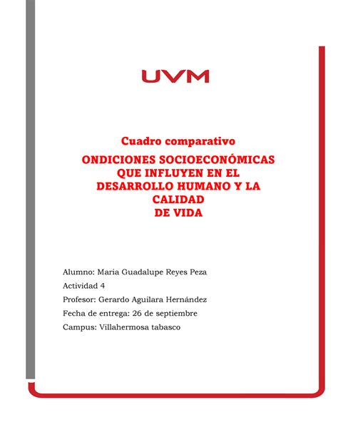 Desarrollo Humano Actividad 4 M G R P Cuadro Comparativo