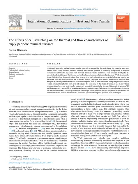 Pdf The Effects Of Cell Stretching On The Thermal And Flow