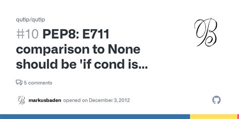 Pep E Comparison To None Should Be If Cond Is None Issue