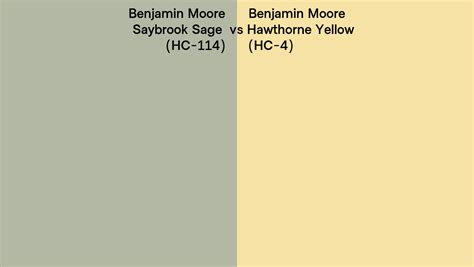 Benjamin Moore Saybrook Sage Vs Hawthorne Yellow Side By Side Comparison