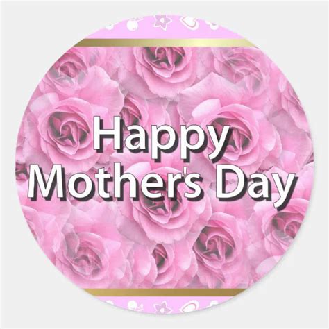 Happy Mothers Day Classic Round Sticker Zazzle