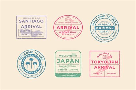 Premium Vector Flat Design Passport Stamp