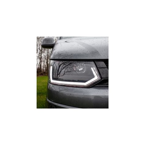 T5 1 V3 LED DRL Sequential Dynamic Indicator Headlights In Black 589 90