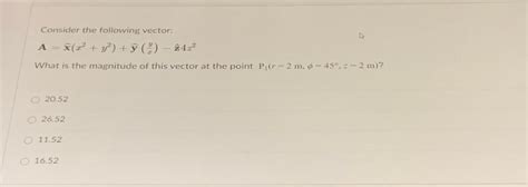 solved consider the following vector a x 2 y y