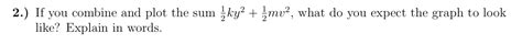 Solved 2 If You Combine And Plot The Sum Kya Mv2 What