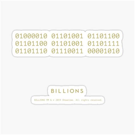 Billions Binary Code Sticker By Bee Redbubble