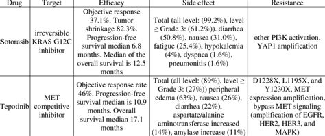 Comparison Between Sotorasib And Met Inhibitors Download Scientific