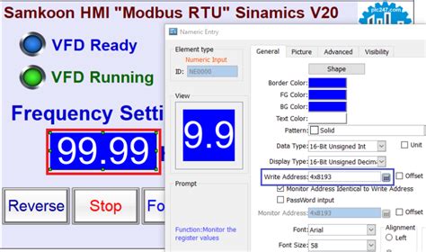 Samkoon HMI Modbus RTU Sinamics V Tutorial Plc Com