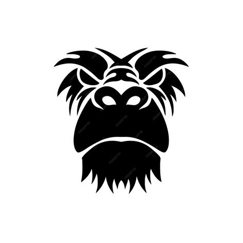 Premium Vector Ape Head Logo On White Background Tribal Stencil