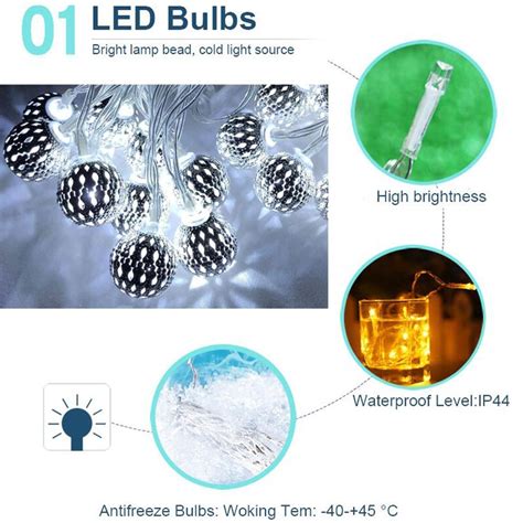 Ironwork 중공 작은 공 옥외 Led 빛 끈 정원 축제 훈장 빛 명세 1 5m 10 Leds 건전지 상자 따뜻한 백색광