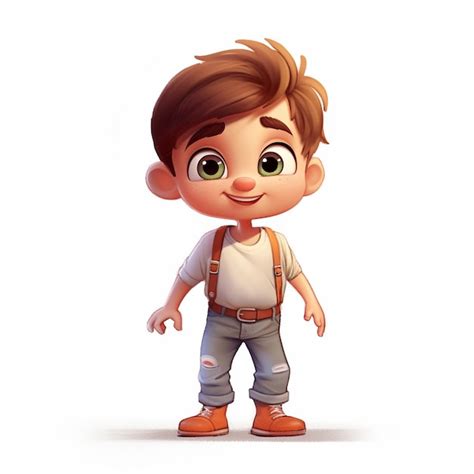 Premium Ai Image 3d Cartoon Little Boy Red Hair Freckled Face Glasses